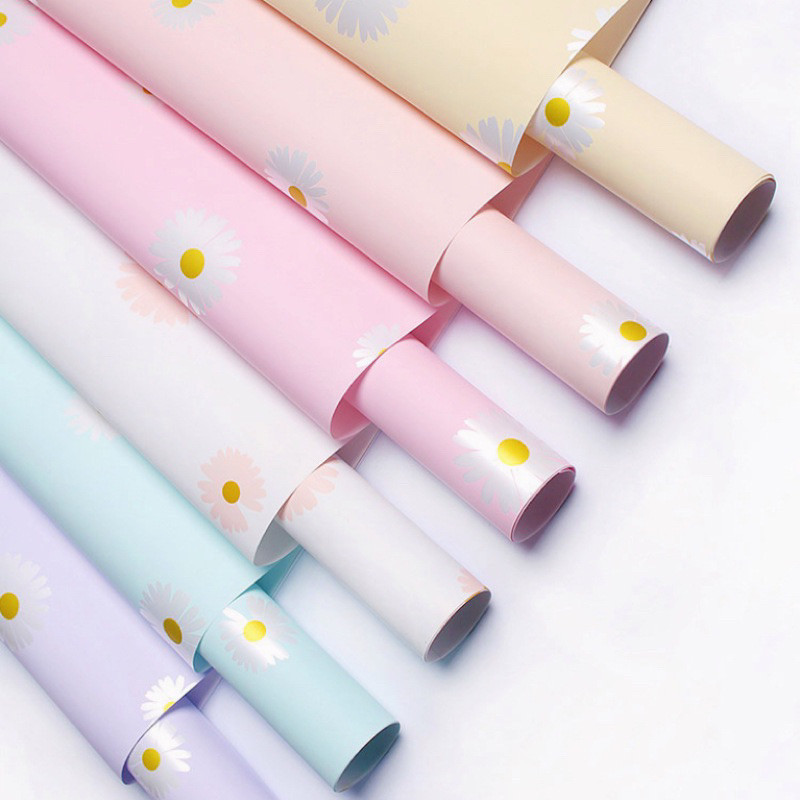 Jual [ 5 LEMBAR ] Kertas Bunga Cellophane Warna Motif Bunga Daisy Paper ...
