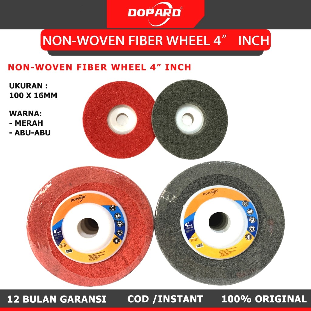 Jual DOPARD Non Woven Fiber Wheel Abu/Merah 4 inch 100x16mm Mata ...