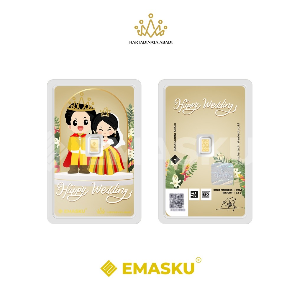 Jual EMASKU Hartadinata Moment Happy Wedding International 0.1 Gr ...