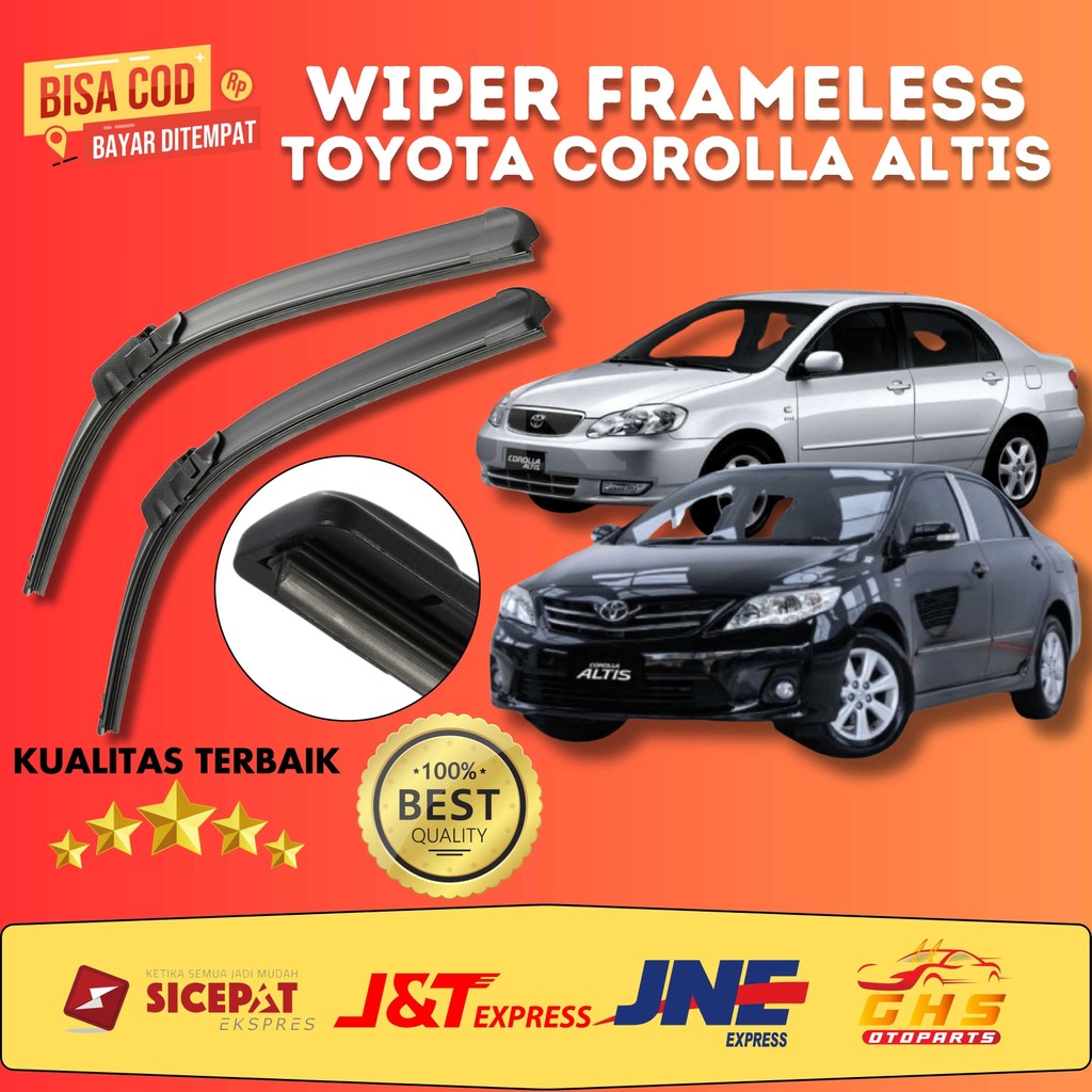 Jual Wiper Kaca Mobil Frameless Toyota Corolla Altis Sepasang 2 PCS Kiri dan Kanan Tanpa Rangka ...