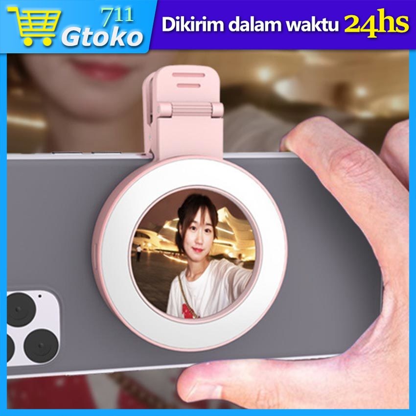 Jual Lampu LED Selfie Jepit HP Ring Light 3 Warna Handphone Kamera Foto ...