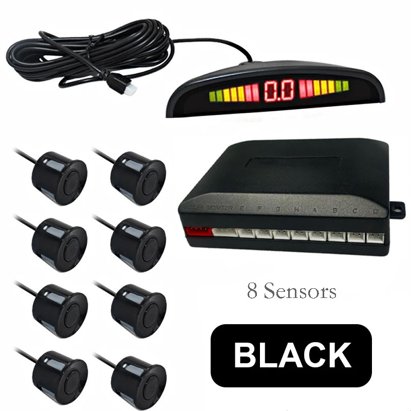 Jual Car Parktronic LED Parking Sensor With 8 Sensors Reverse Backup ...