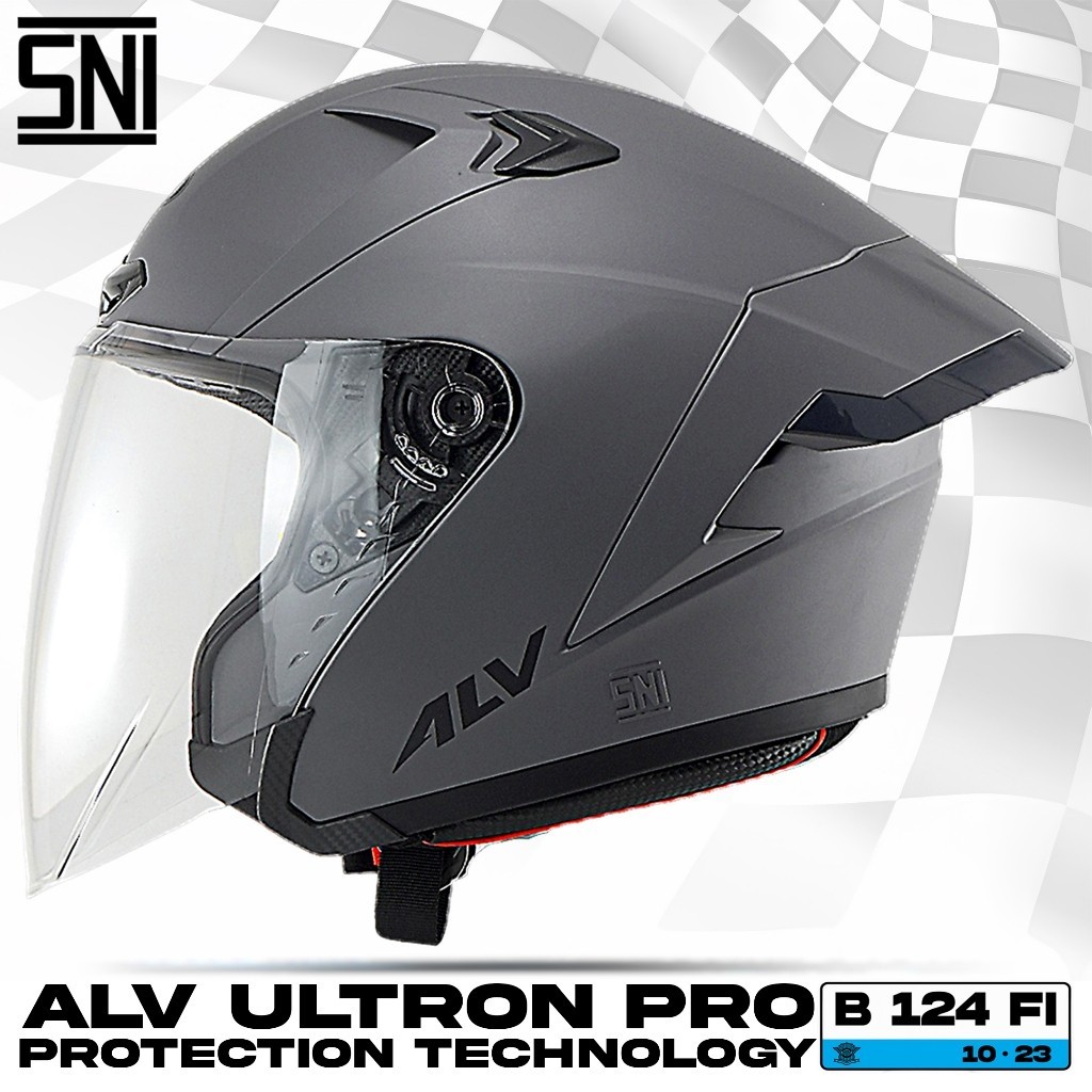 Jual ALV ULTRON PRO GREY DOP | Helm Half Face Premium Untuk Pria Dan ...