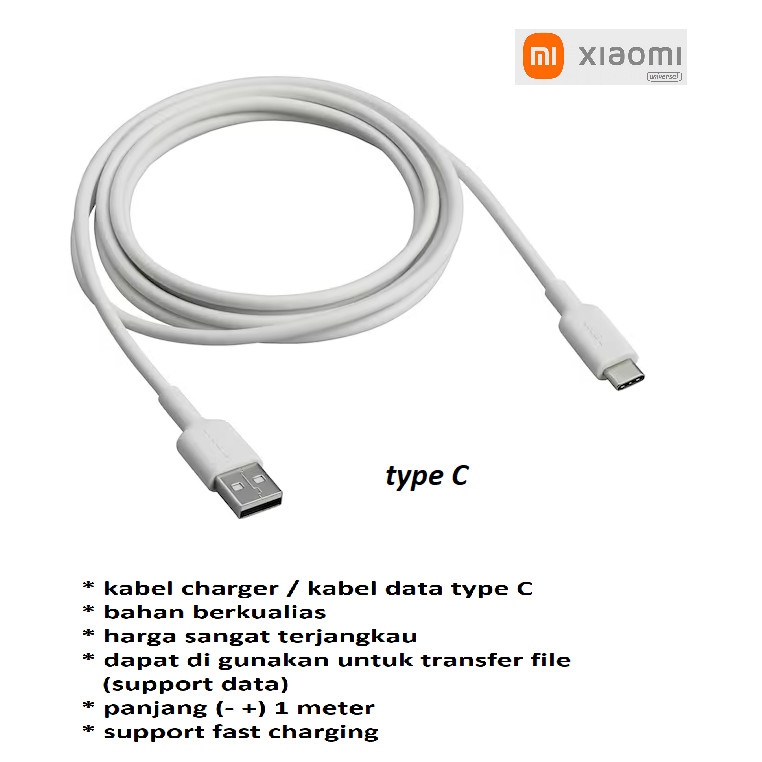Jual Usb type C kabel charger xiaomi civi (mona) | Shopee Indonesia