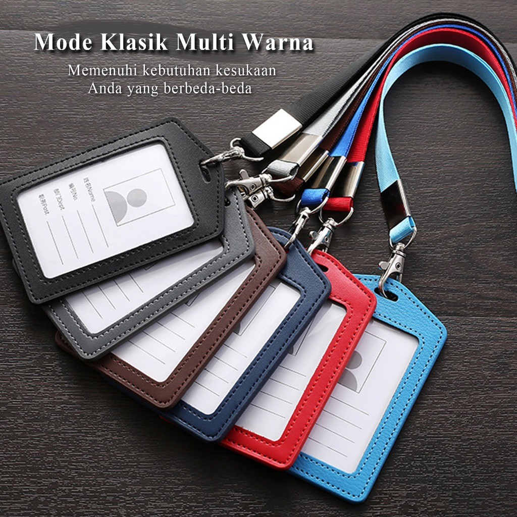 Jual Case id Name Tag Free Tali Bahan Kulit Sintetis/Tempat Kartu Tanda ...