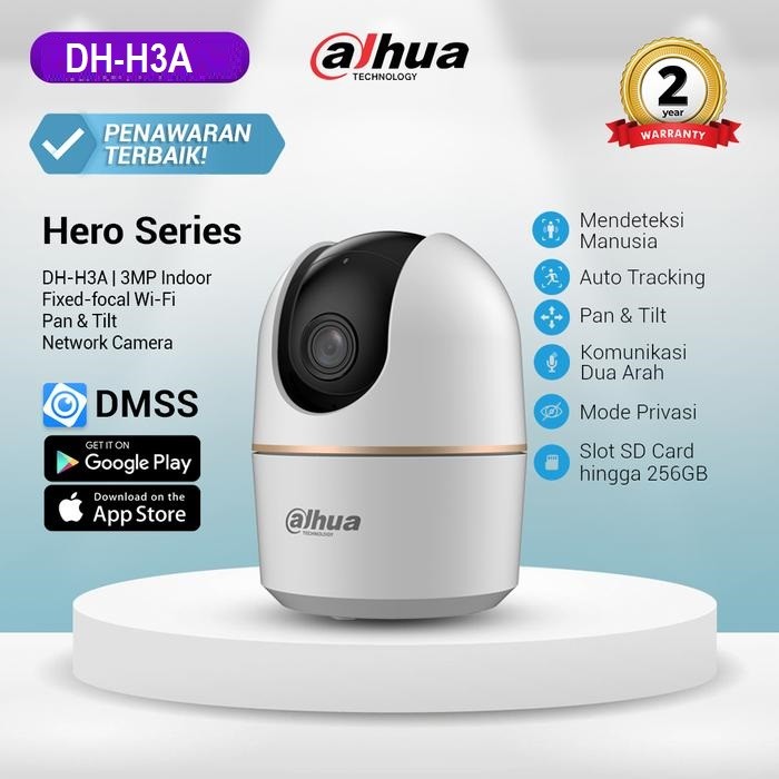 Jual Dahua DH-H3A Hero A1 3MP 2K WiFi Wireless IP Camera CCTV Indoor Pan & Tilt Human Detection ...