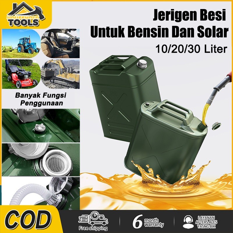 Jual JERRYCAN Jerigen Besi Jerrycan Bensin Solar 10/20/30 Liter Tangki ...