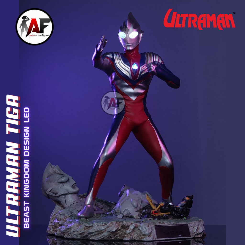 Jual Statue Action Figure Ultraman Tiga Beast Kingdom Resin with LED ...