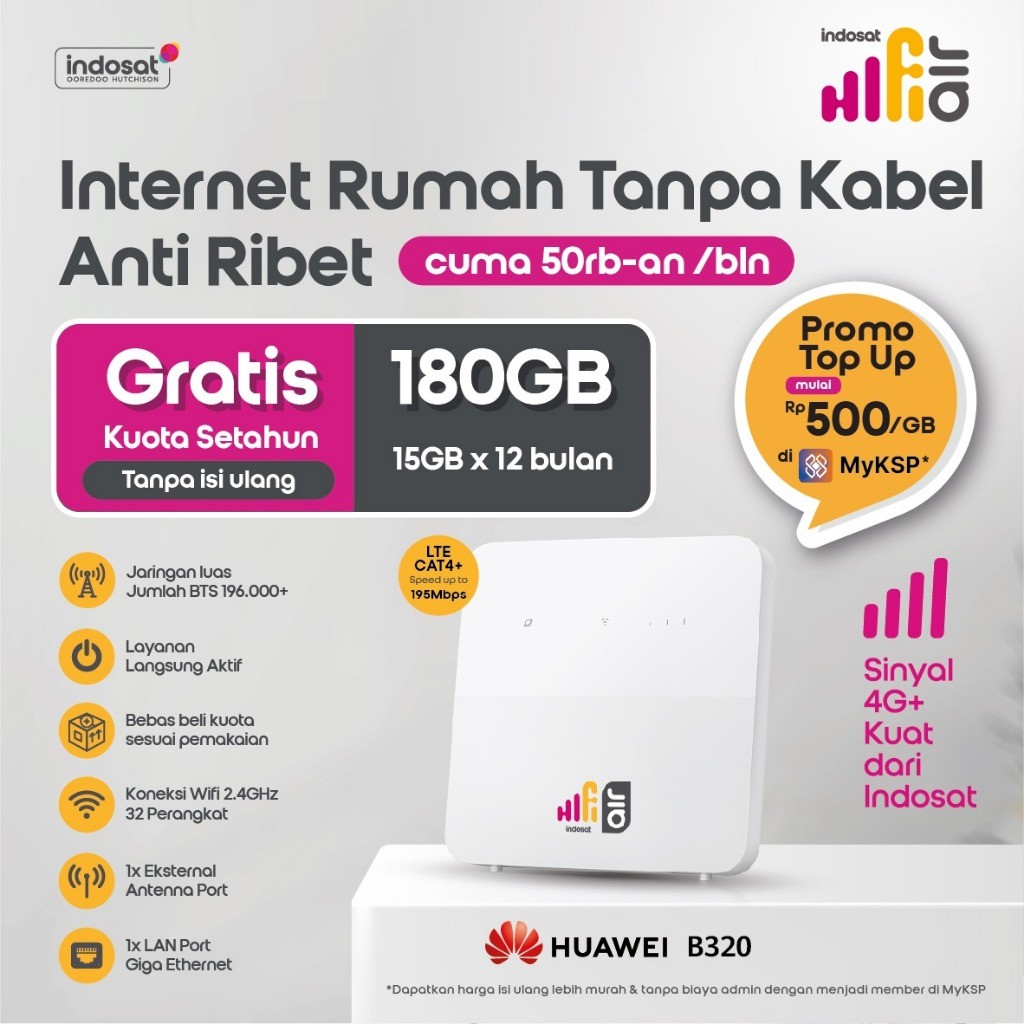 Jual Modem Wifi 4G LTE Huawei B320 CPE Router Unlock All Operator ...