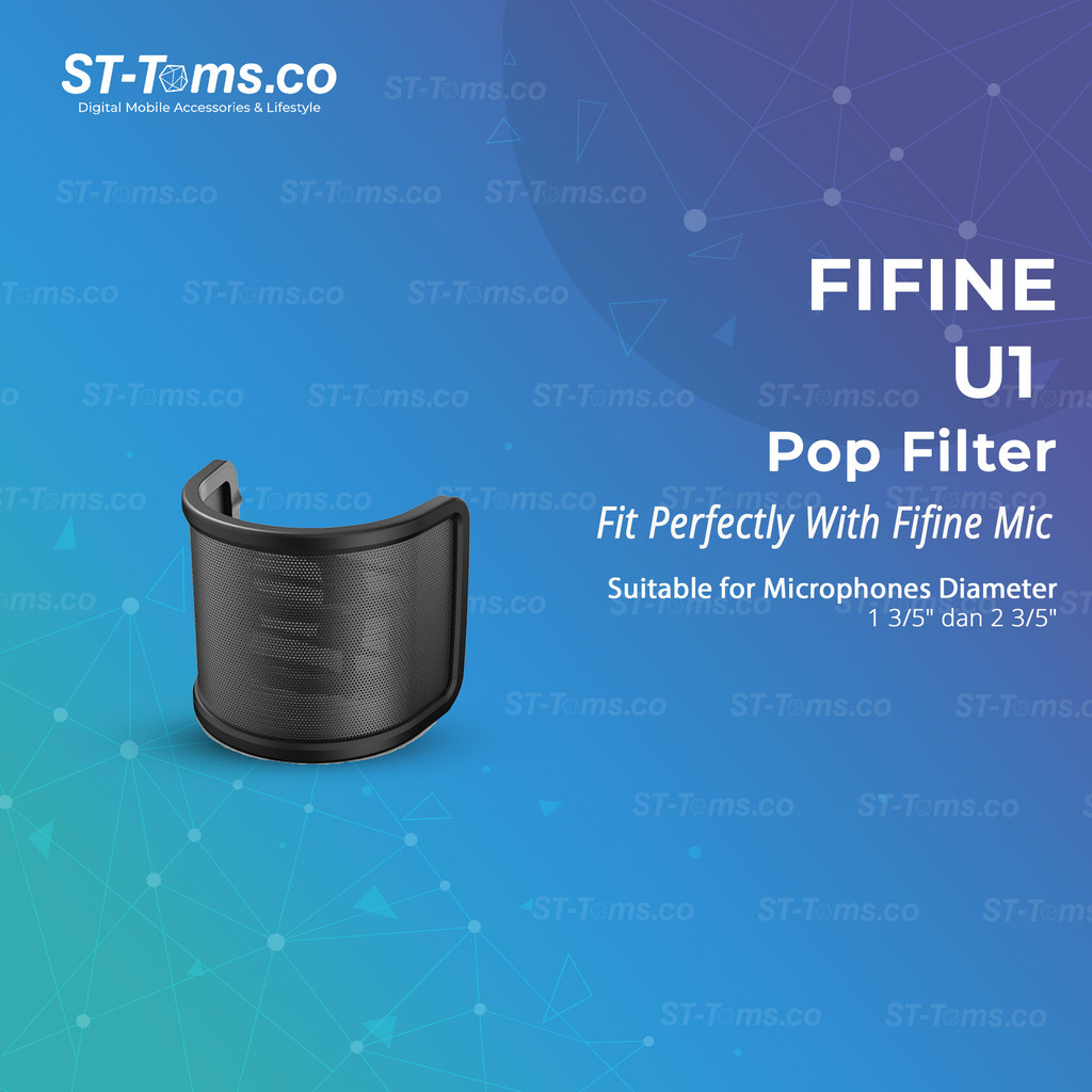 Jual Fifine U1 Mic U-shaped Pop Filter with Metal Mesh for Side-address ...