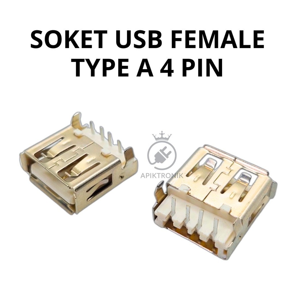Jual Soket USB Female Type A 4 Pin – Model Tancap PCB | Shopee Indonesia