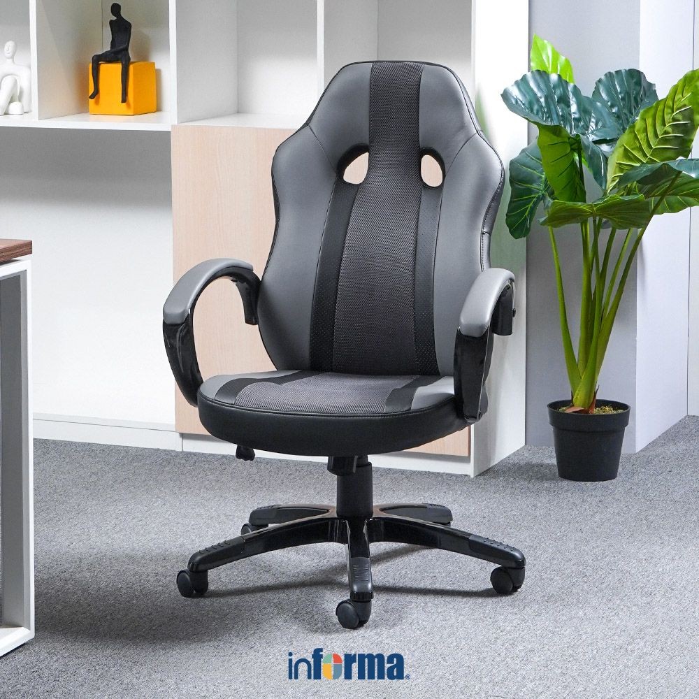 Jual Informa Uriko Kursi Gaming - Abu-Abu Gaming Chair Tempat Duduk ...