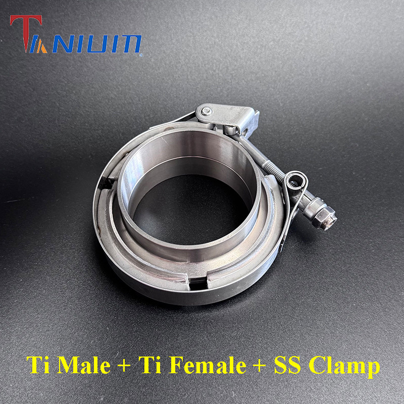 Jual 32-127mm Titanium Exhaust Pipe Flange Male+Female V-Band Flange ...