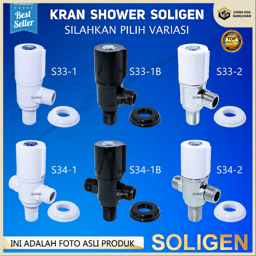 Jual SAB Stop Kran Kloset Soligen 1 2 Cabang Single Double PVC Jet ...