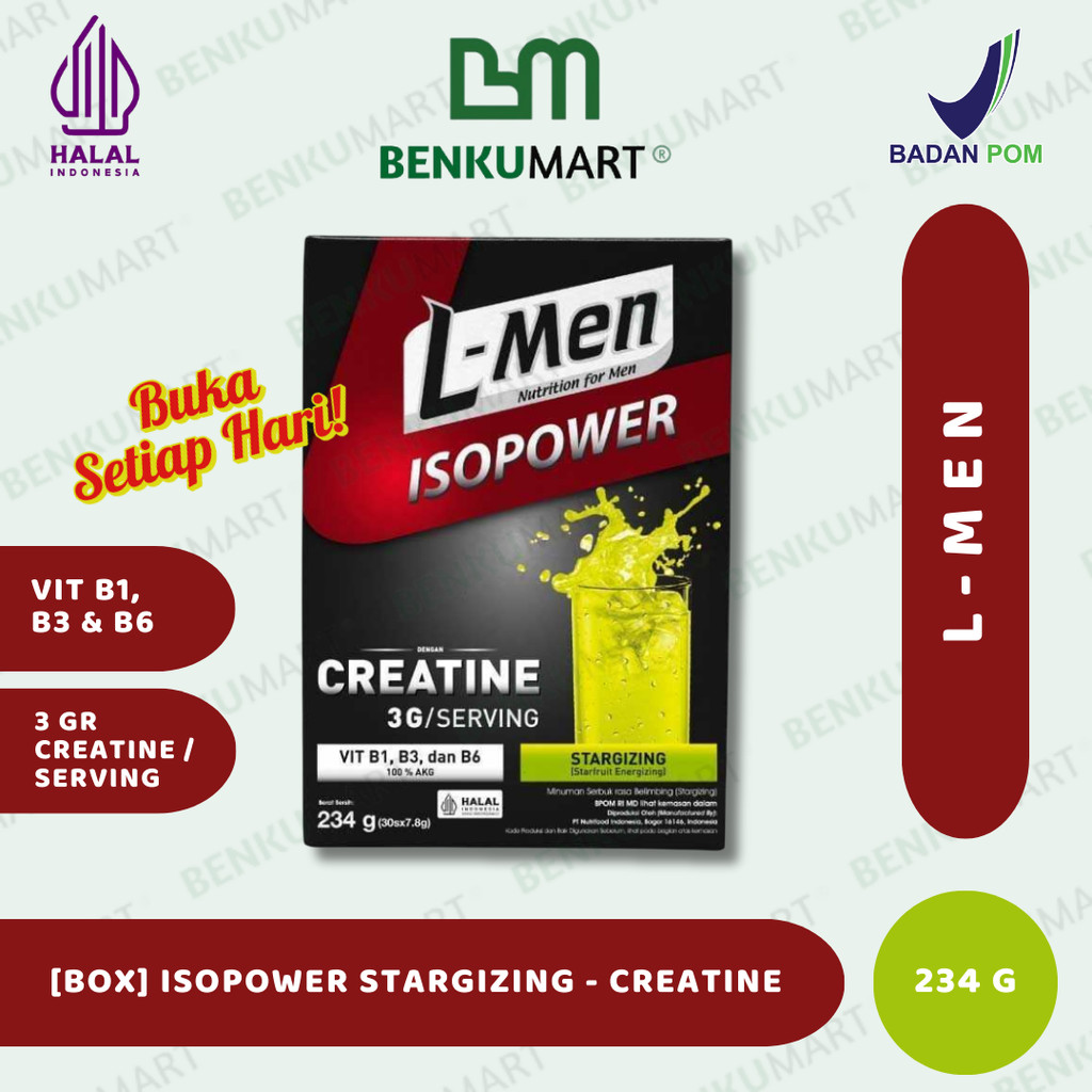 Jual [BOX] L-Men Isopower Creatine Stargizing (30 x 7,8 gr) | Creatine ...