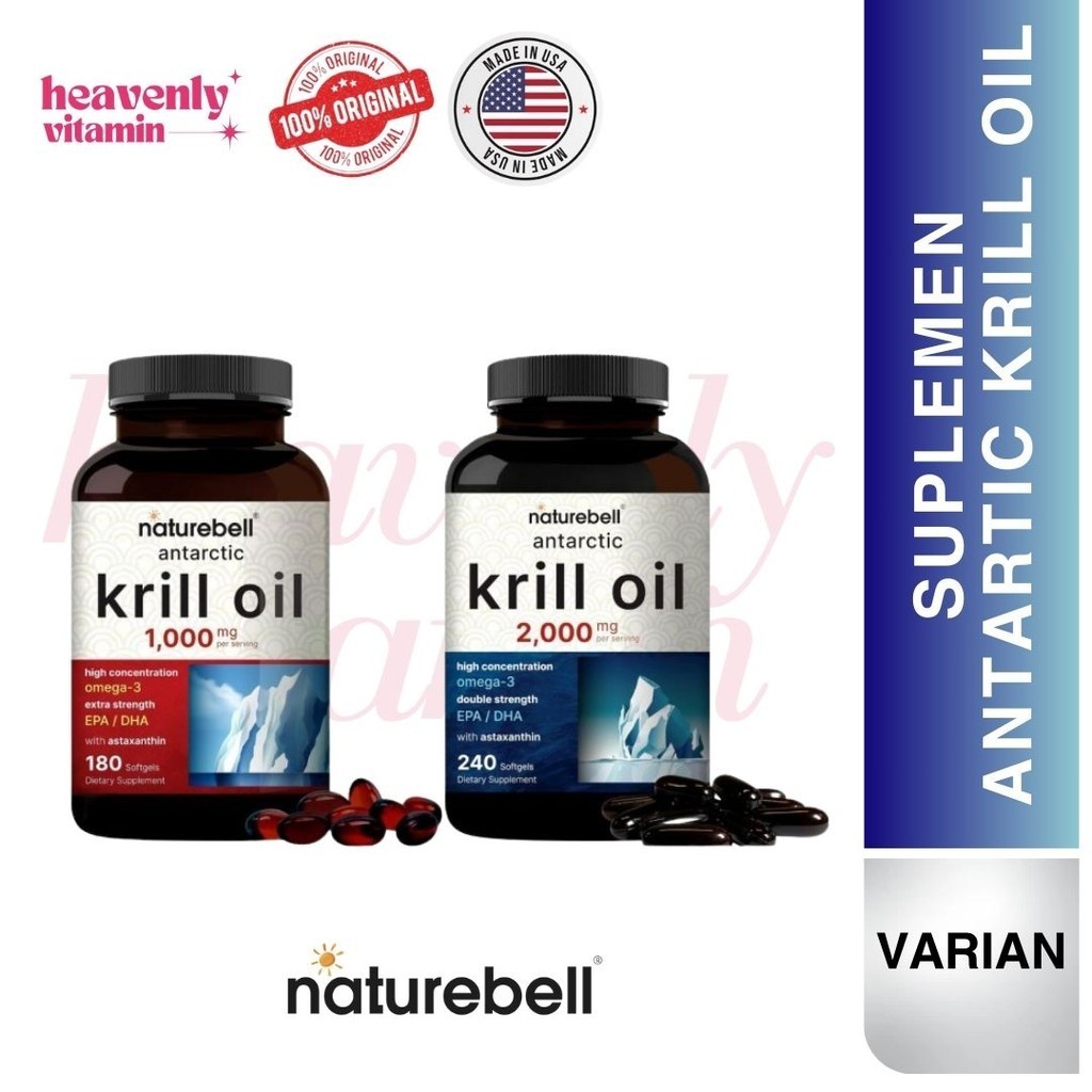 Jual NatureBell Antarctic Krill Oil 1000 & 2000 mg - 240 Softgels Non GMO | Shopee Indonesia