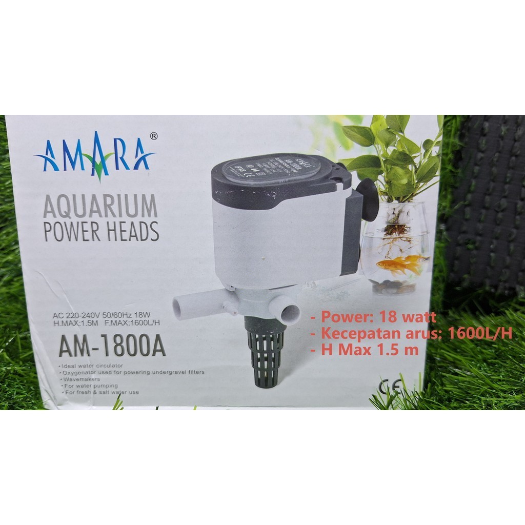 Jual Pompa Air Aquarium AMARA AM1800A Power Head AMARA AM-1800A 1600 L ...
