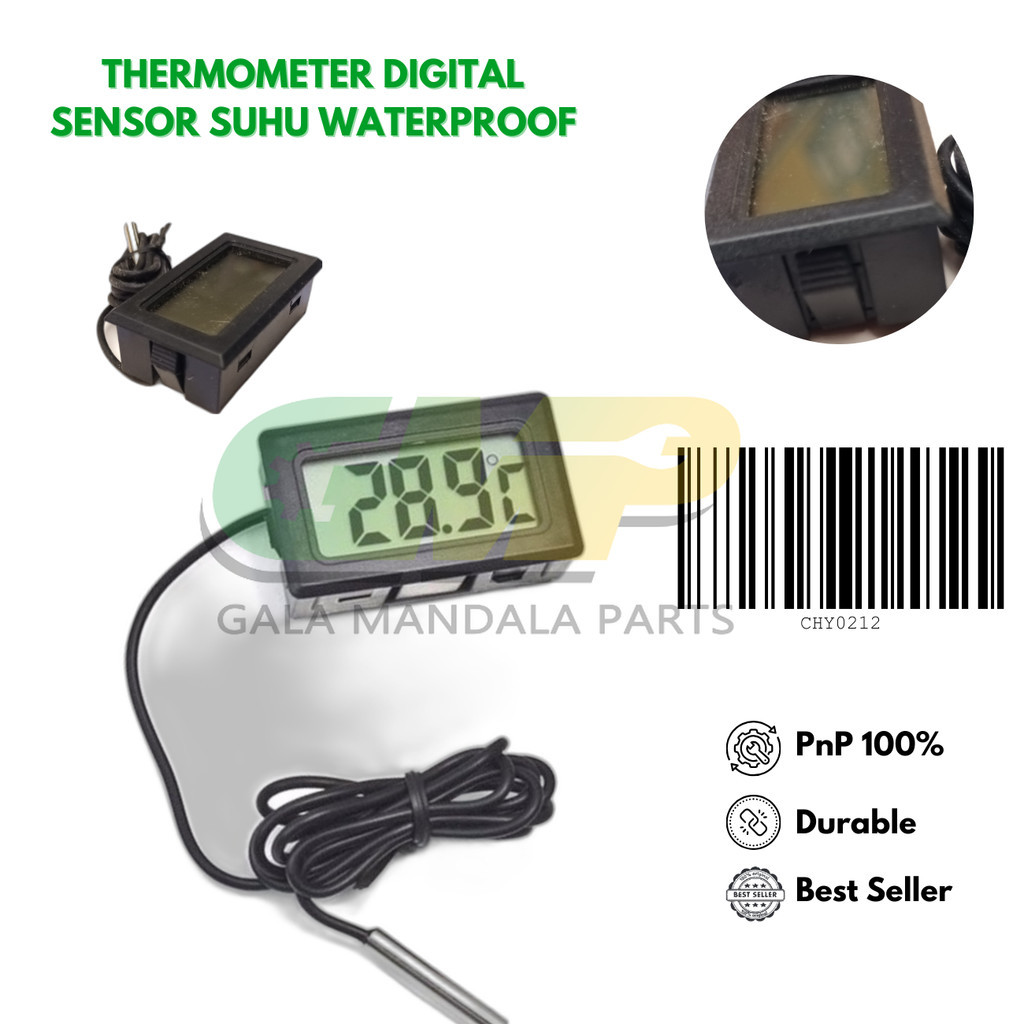 Jual Thermometer Digital Sensor Suhu Ruangan Waterproof Termometer ...