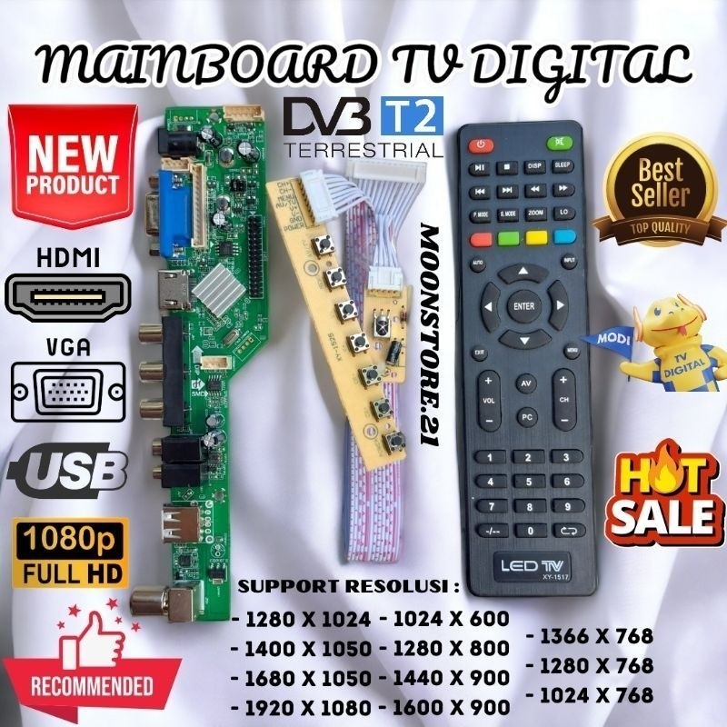 Jual Mainboard Tv Digital Lcd Led Universal Dengan Kabel Sensor ...