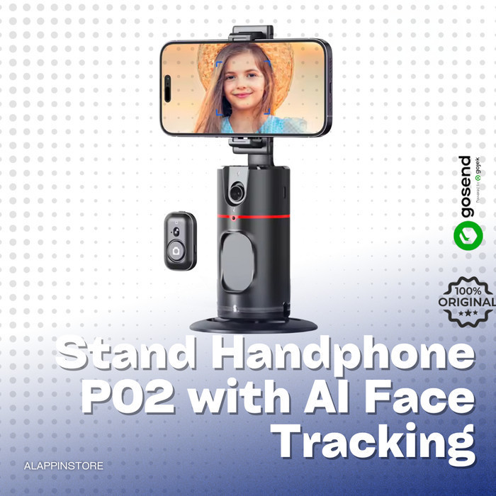 Jual Stand Handphone P02 with AI Face Tracking 360 Degree Auto Rotate Smartphone | Shopee Indonesia