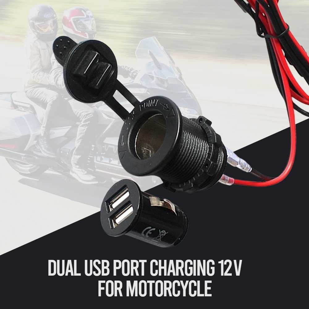 Jual Dual USB Port Charging 12V for Motorcycle - QC2 | Shopee Indonesia