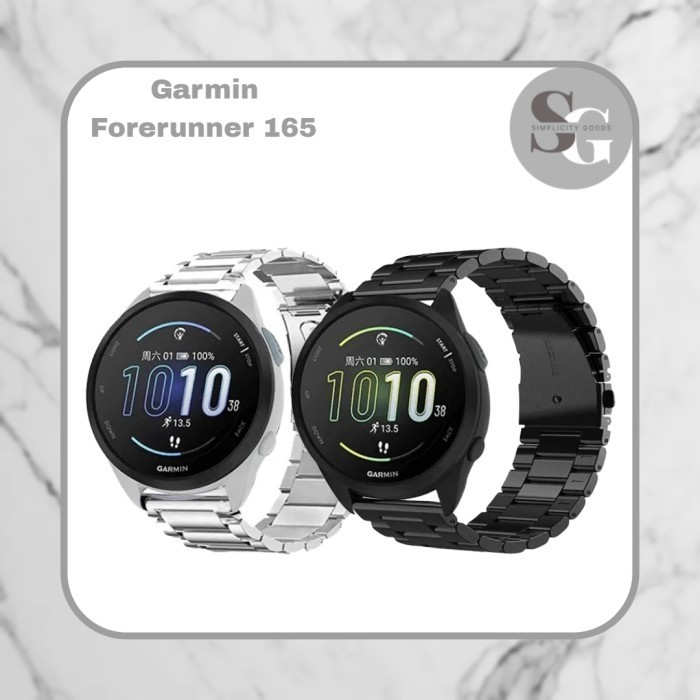 Jual STRAP GARMIN FORERUNNER 165 SMART WATCH STAINLESS 3 BEADS TALI JAM ...