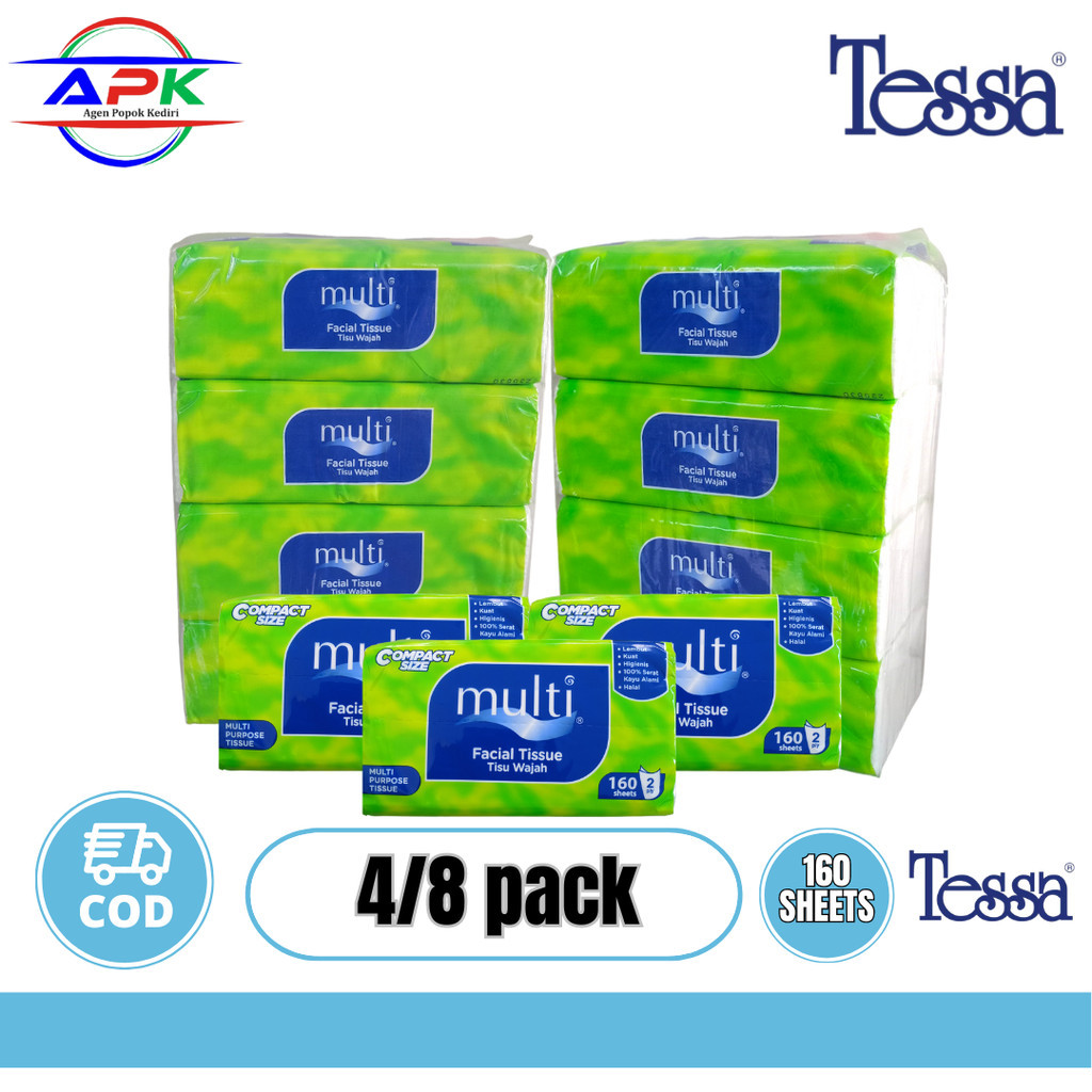 Jual [4,8 PACKS] Multi Facial Tissue / Multi Tisu Wajah Hijau 2ply 160 ...