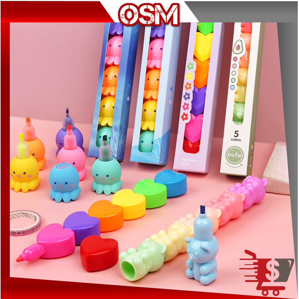 Jual OSM - S6295 Set Stabilo Pastel Lucu / Spidol Pastel Lucu Warna ...