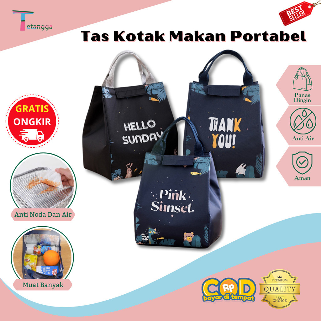 Jual Tas Kotak Makan Portabel / Tas Isolasi Aluminium Foil Pelestarian ...