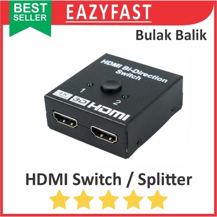 Jual HDMI Switch Splitter Duplicator Input Output 2 Port Kabel Arah ...
