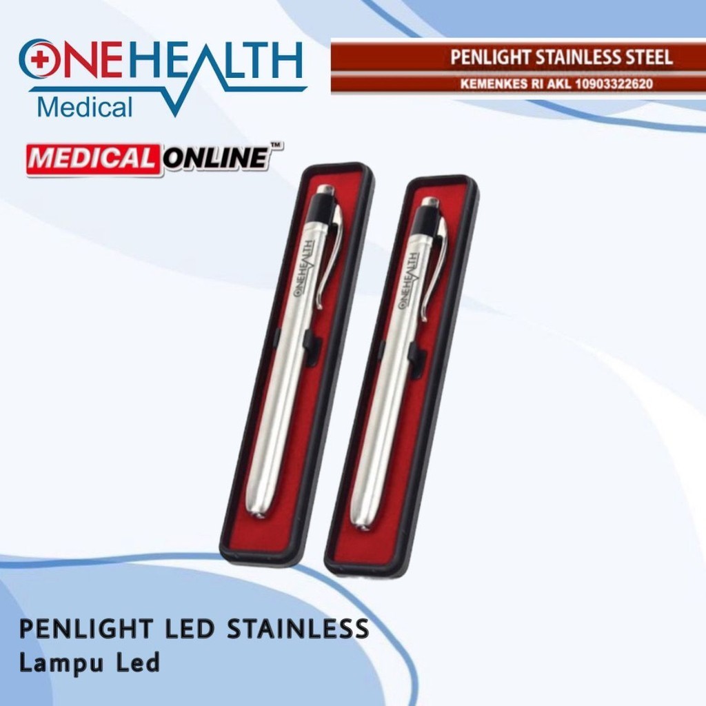 Jual PENLIGHT LED STAINLESS ONEHEALTH HS-401F2 SENTER MEDIS MEDICAL ...