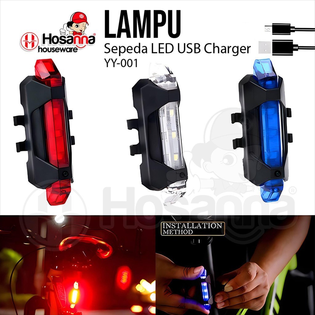 Jual Lampu Sepeda LED Light Belakang USB Charge | Shopee Indonesia