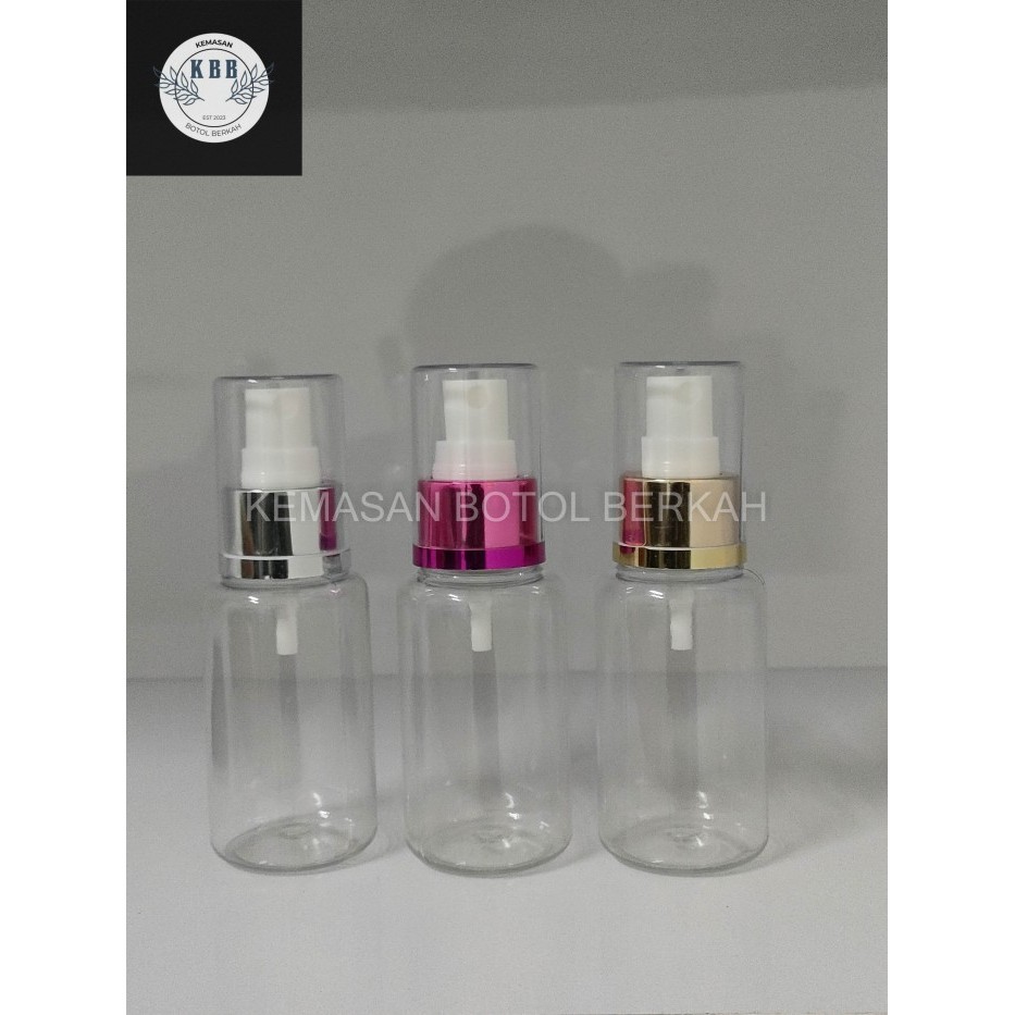 Jual Botol Tubular 60 Ml Clear Spray Full Cap Gold Silver Pink 70 Ml ...