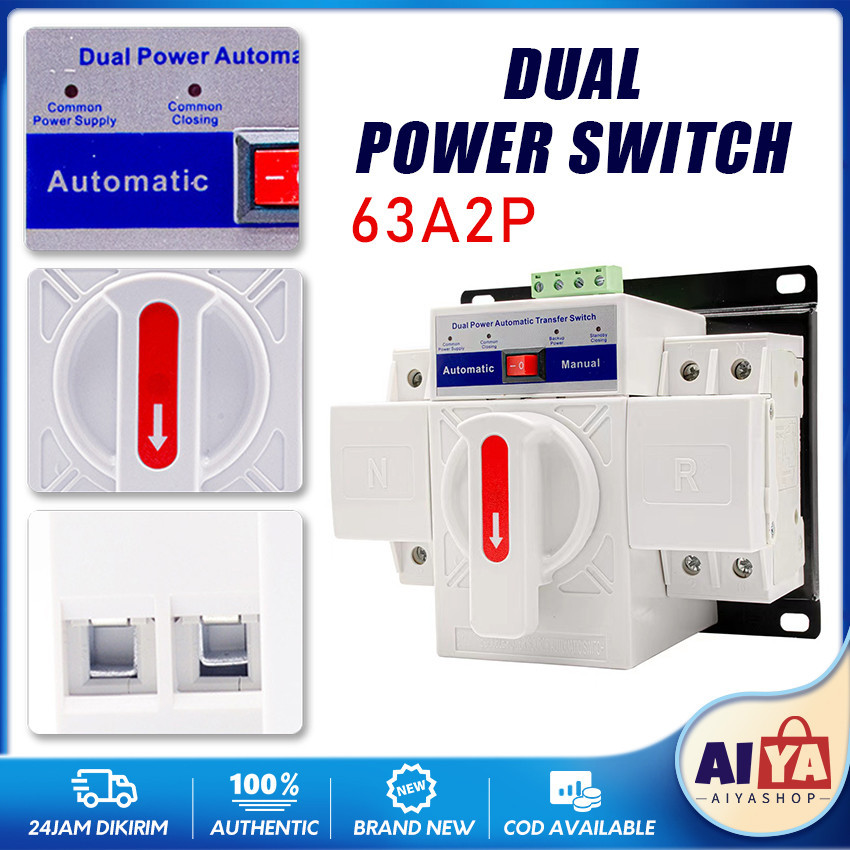 Jual Automatic Transfer Switch 63A ATS 2P 220 V Dual Power Switch / Otomatis Pln Ke Genset ...