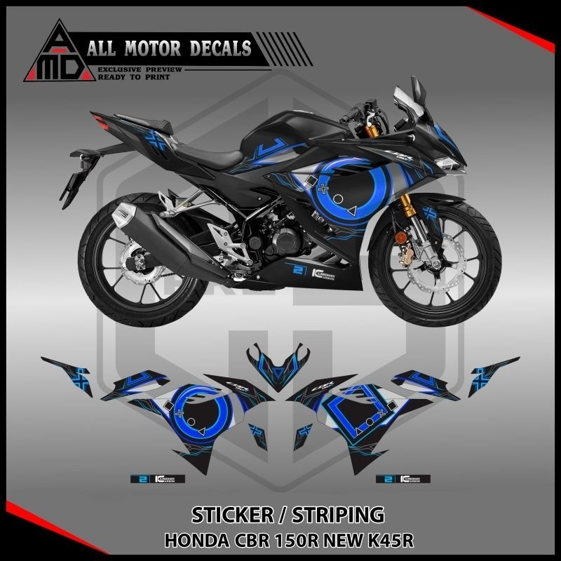 Jual STRIPING CBR 150 R NEW K45R TAHUN 2021 SAMPAI SEKARANG CUSTOM LIVERY HELM KYT / STICKER ...