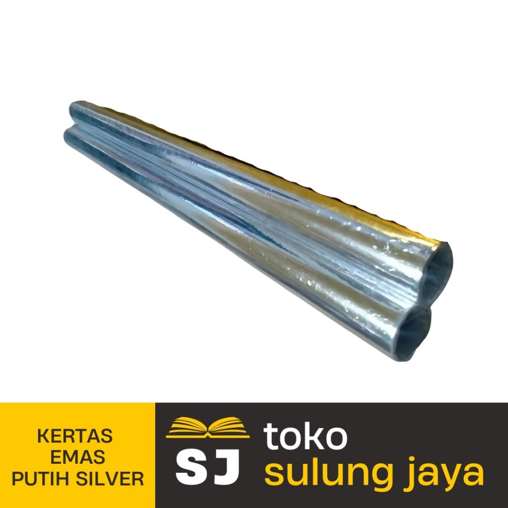 Jual KERTAS EMAS PUTIH SILVER / KERTAS SAMPUL EMAS PUTIH SILVER GLOSSY ...