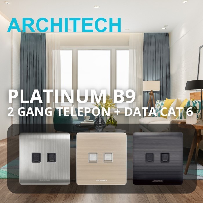 Jual ARCHITECH PLATINUM B9-E0102 Stop Kontak/JACK Telepon + Data Cat6 ...