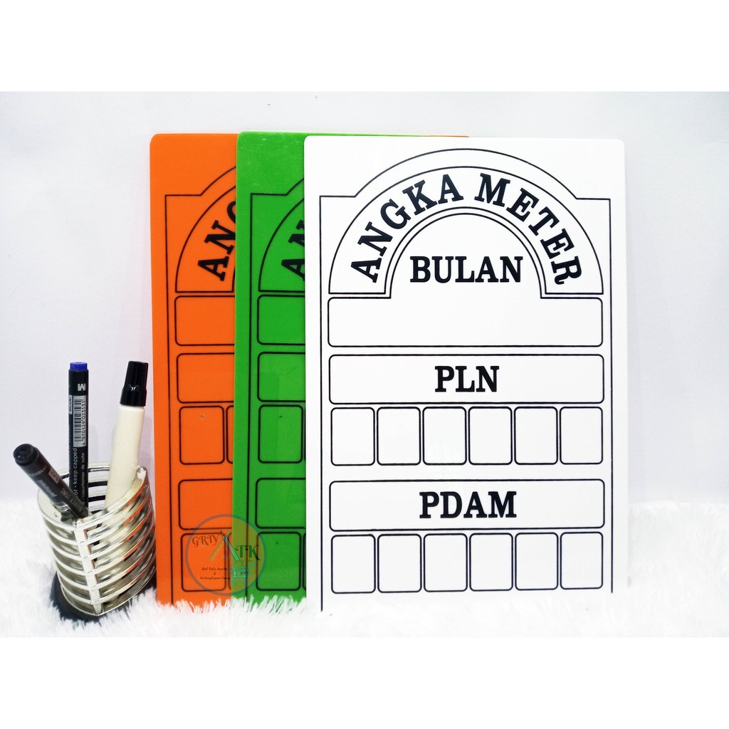 Jual Akrilik Papan Meteran PLN dan PAM | PDAM Tulis Akrilik dengan ...