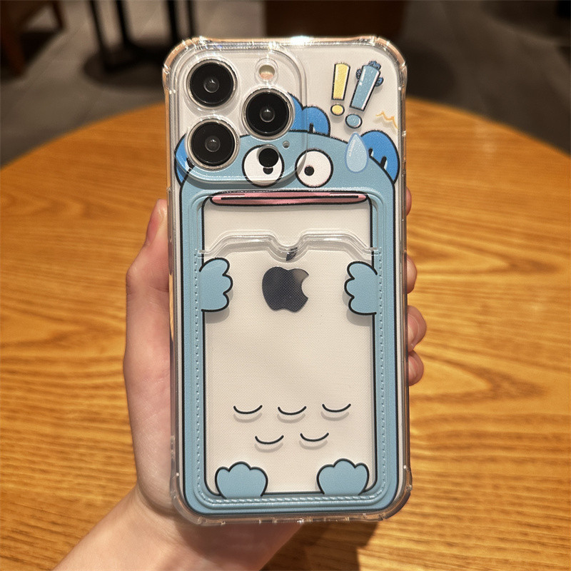 Jual Soft Card Holder lucu ikan jelek gurita Kartun Case HP iPhone 16E ...