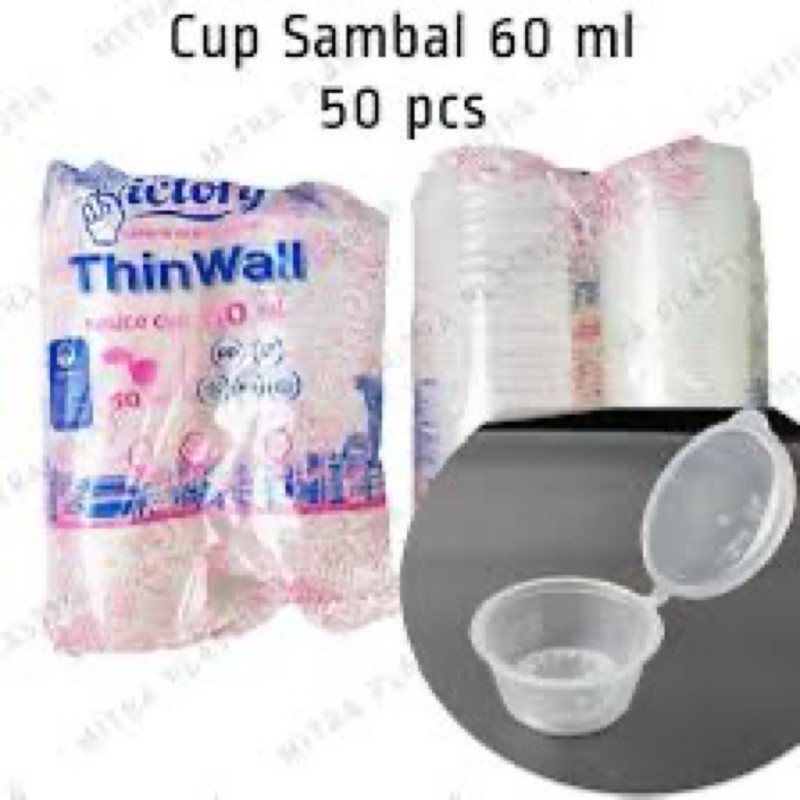 Jual CPS - Thinwall Cup 60 ml Victory / Thinwal Cup 60ml / Tempat Saos ...