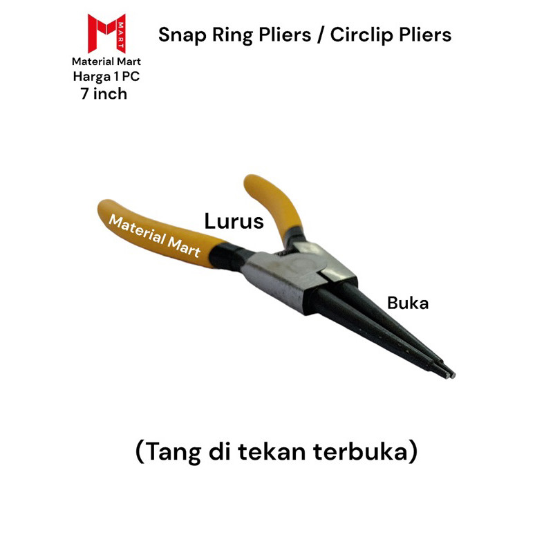 Jual Tang Snap Ring Lurus Buka 7 Inch | Circlip Pliers Bengkok Tutup 7 ...