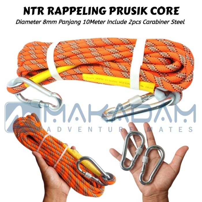 Jual Dubo tali prusik ntr rappelling core safety climbing rope tali ...