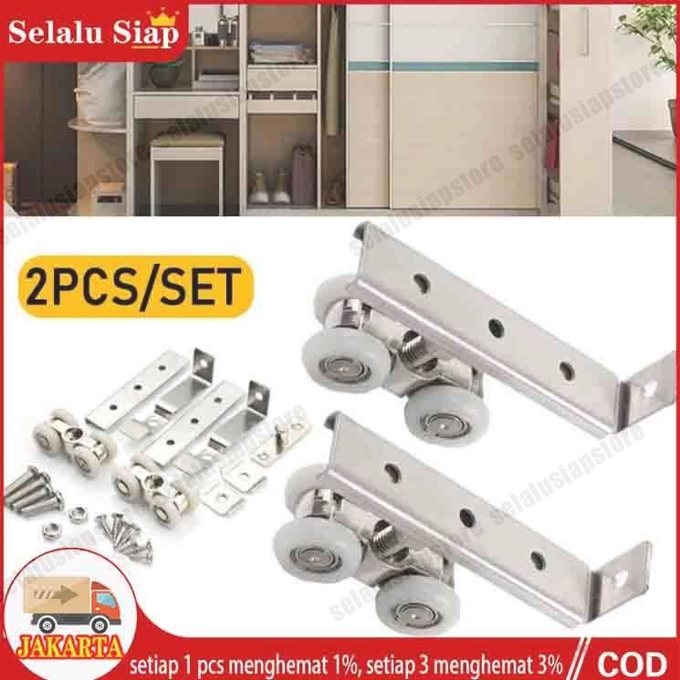 Jual Roda rel pintu dorong geser SOLIGEN 1set Roda rel pintu geser ...