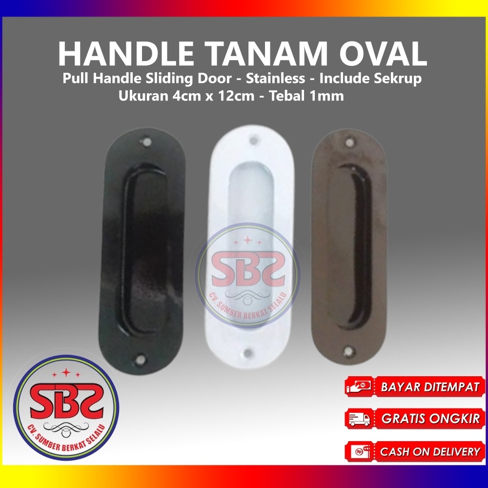 Jual Handle Tanam Oval / Pull Handle Sliding Door / Tarikan Pintu Geser ...