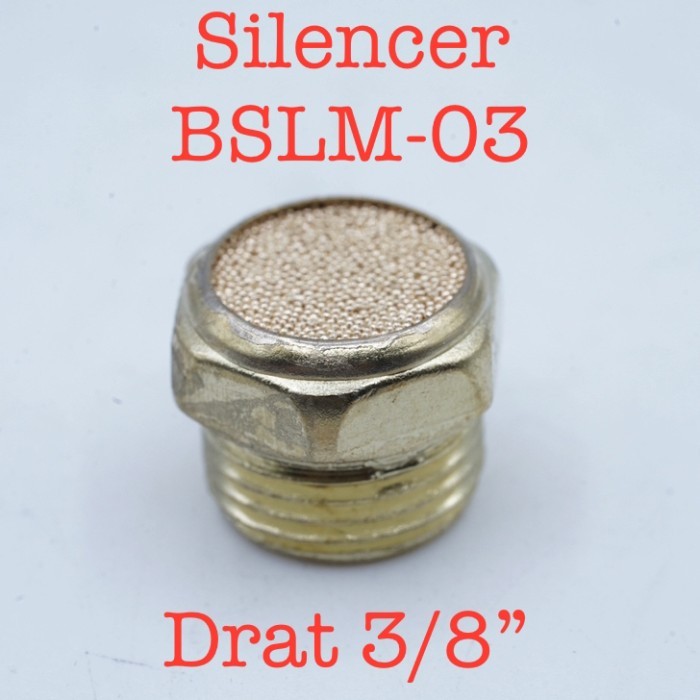 Jual BSLM-03 BSLM03 Drat 3/8" Silencer Fitting Kuningan Rata Pneumatic Male Thread Exhaust ...