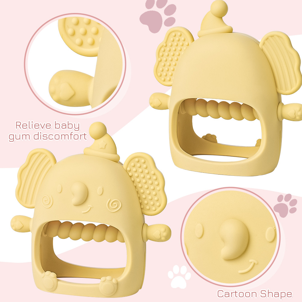 Jual Baby silicone gum cute elephant gum toy without BPA can be DIY ...