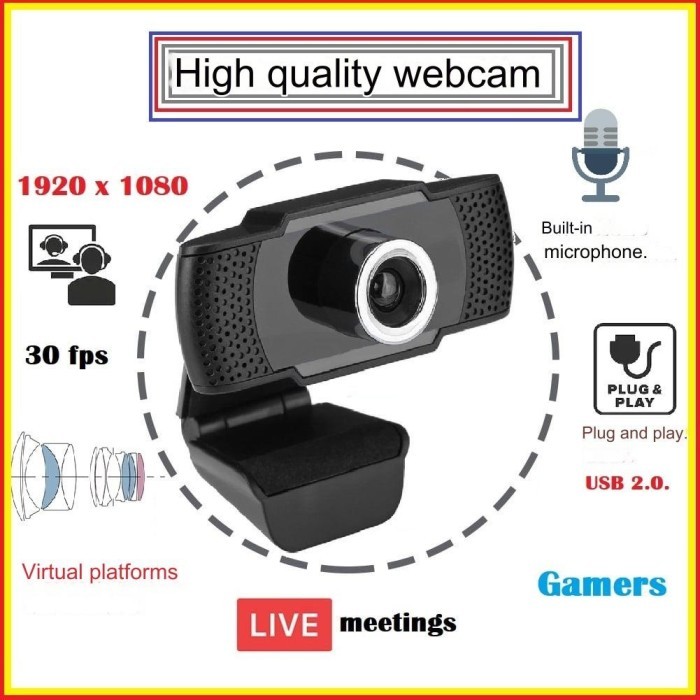 Jual SMARTCOM WebCam Full HD 1080P WB80 with Microphone Plug and Play ...