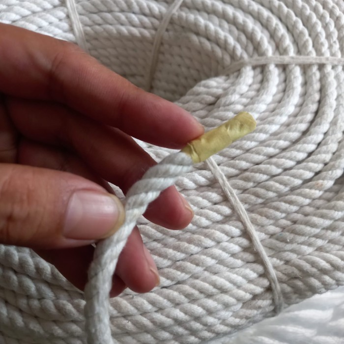 Jual 1 Roll Tali Tambang 6mm Kuralon Tali Tambang Kain Putih -+220Meter ...