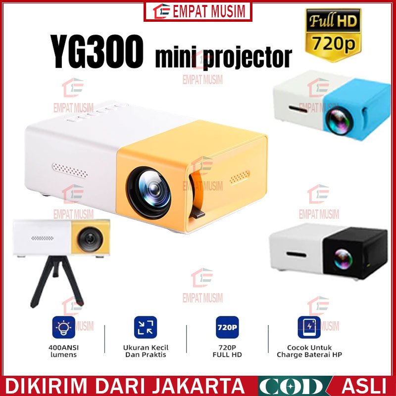 Jual HDMI Mini Proyektor LED YG300/YG 300 LCD Portable Projector Home/Proyektor hp mini YG300 ...