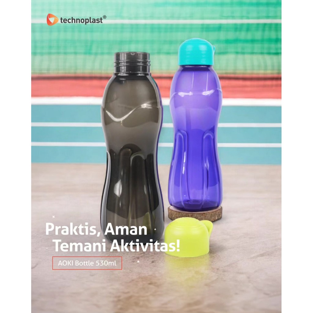 Jual TECHNOPLAST Aoki Bottle Bpa Free / Botol Air Minum Aoki Bpa Free 530Ml Anti Bocor | Shopee ...